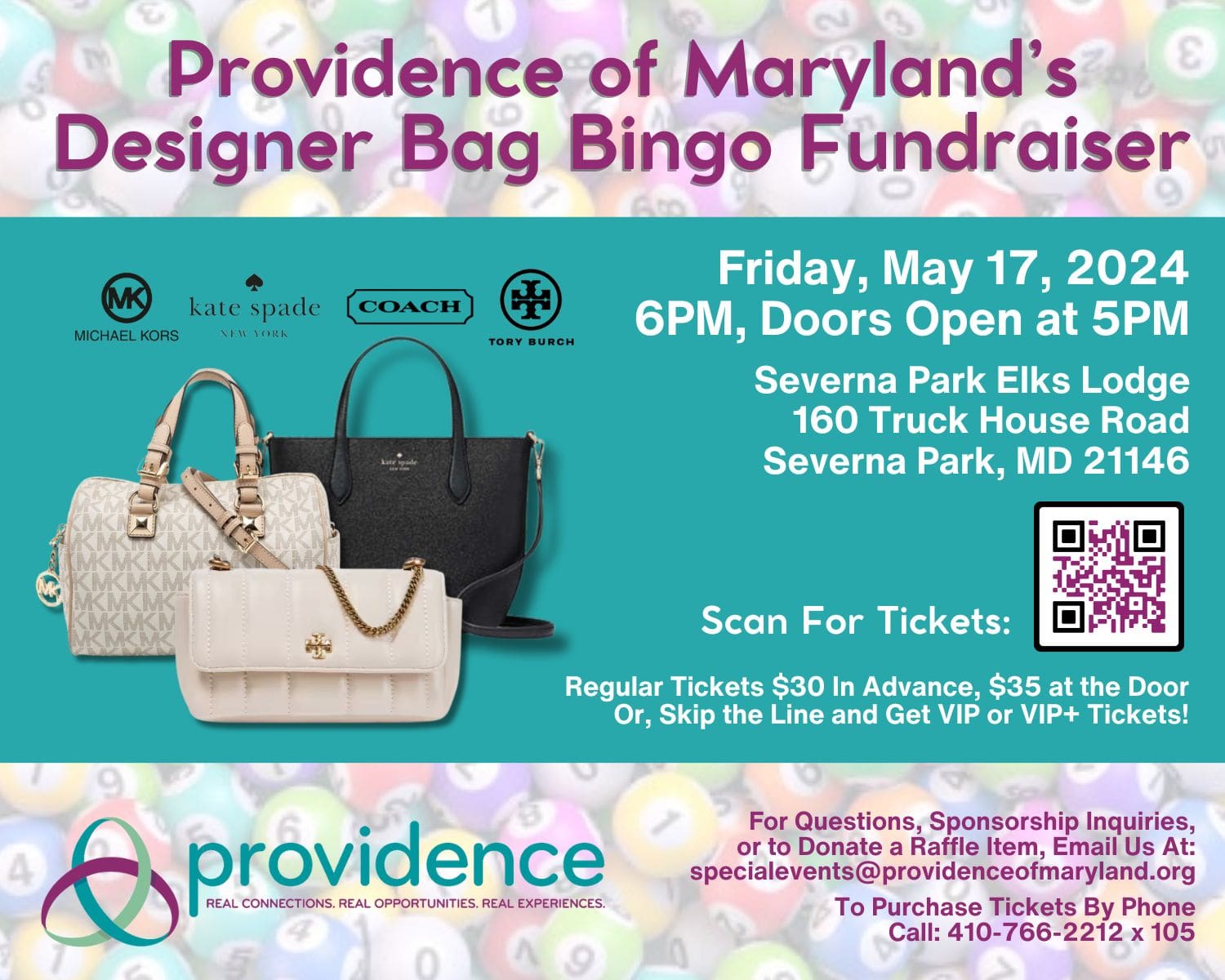 Providence's Designer Bag Bingo Fundraiser | Providence of Maryland, Inc.